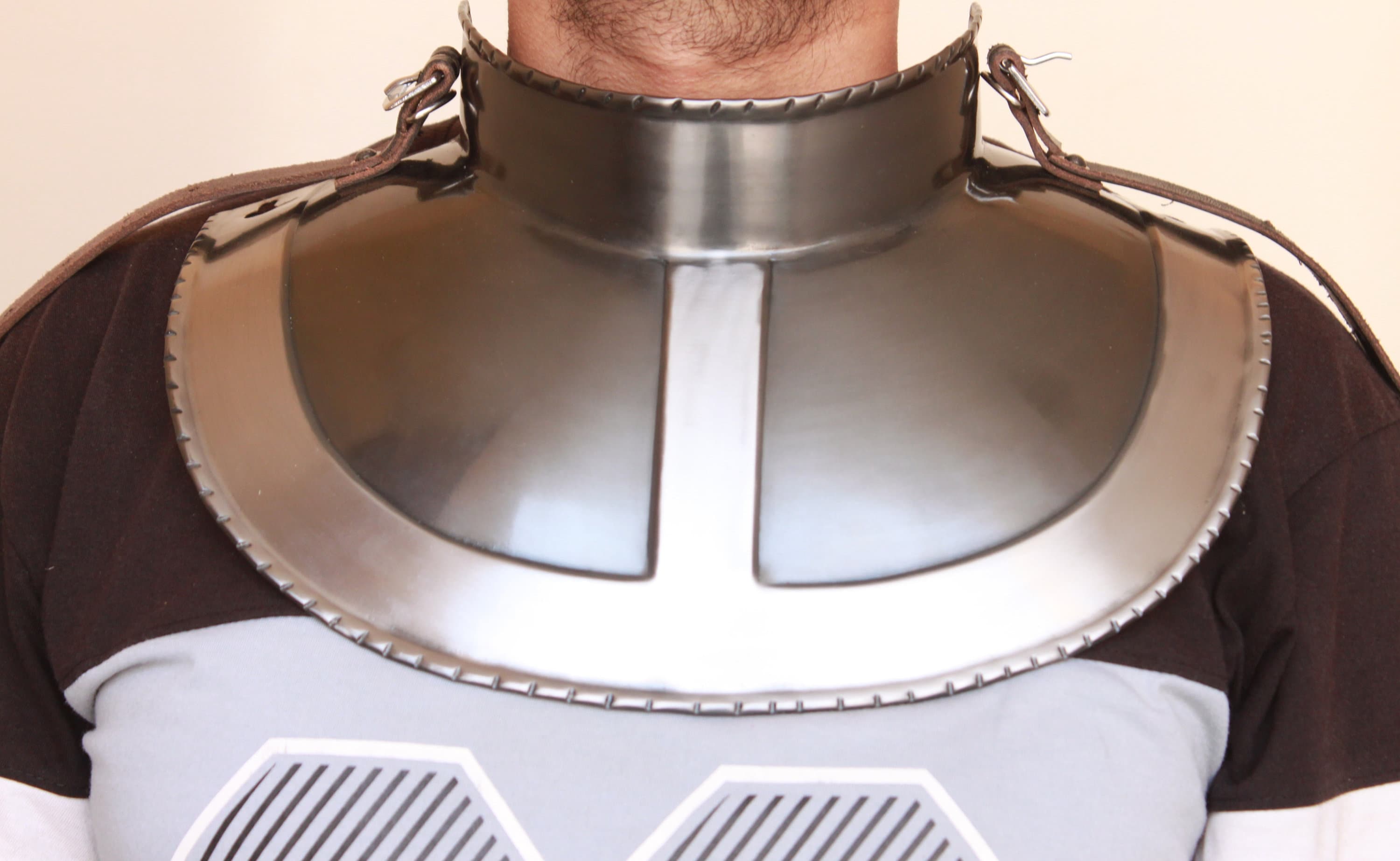 HANDMADE Dark Blackened Steel Gorget SCA Neck Guard - Etsy