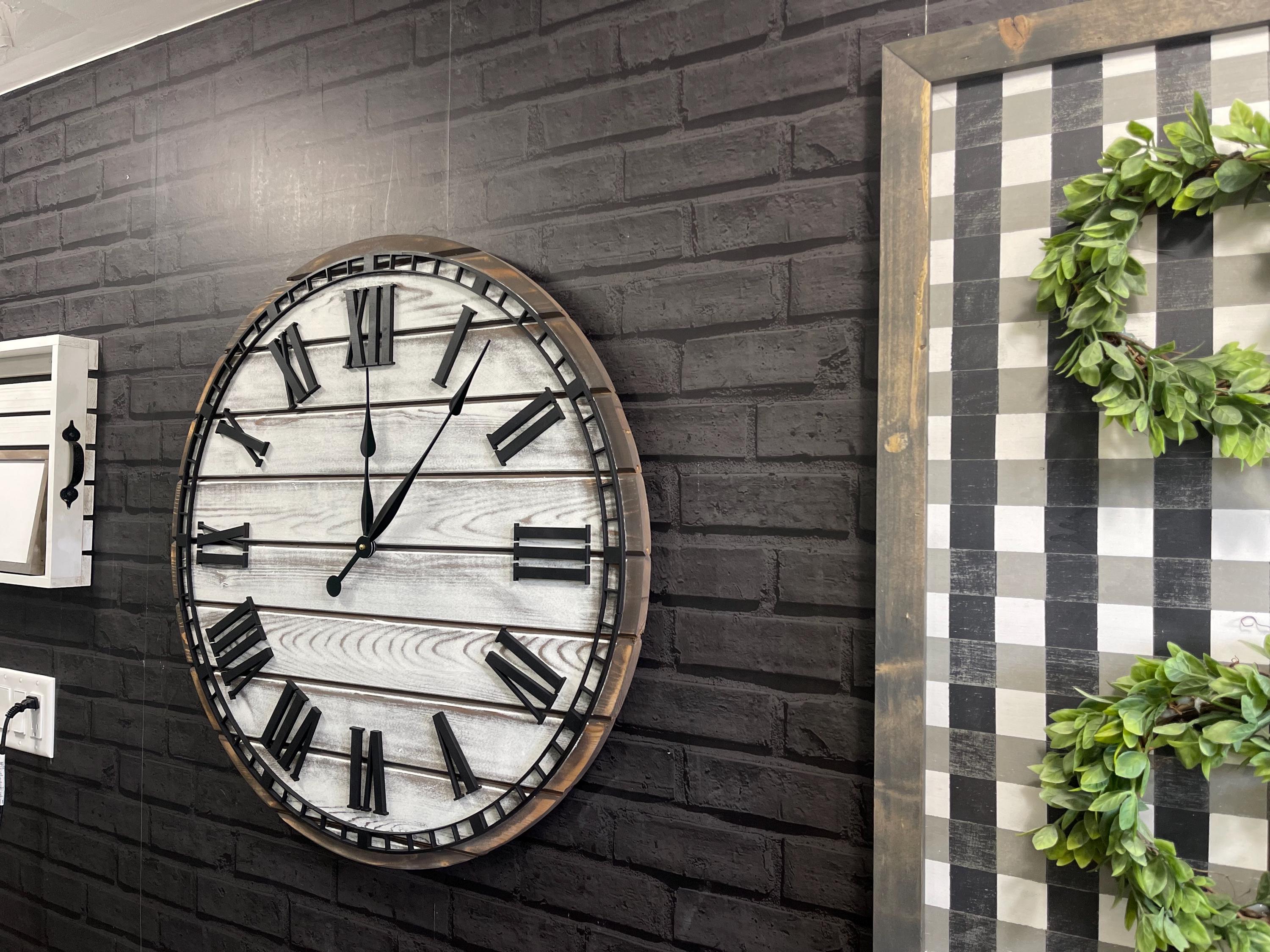 Large Rustic Farmhouse Clock - Etsy