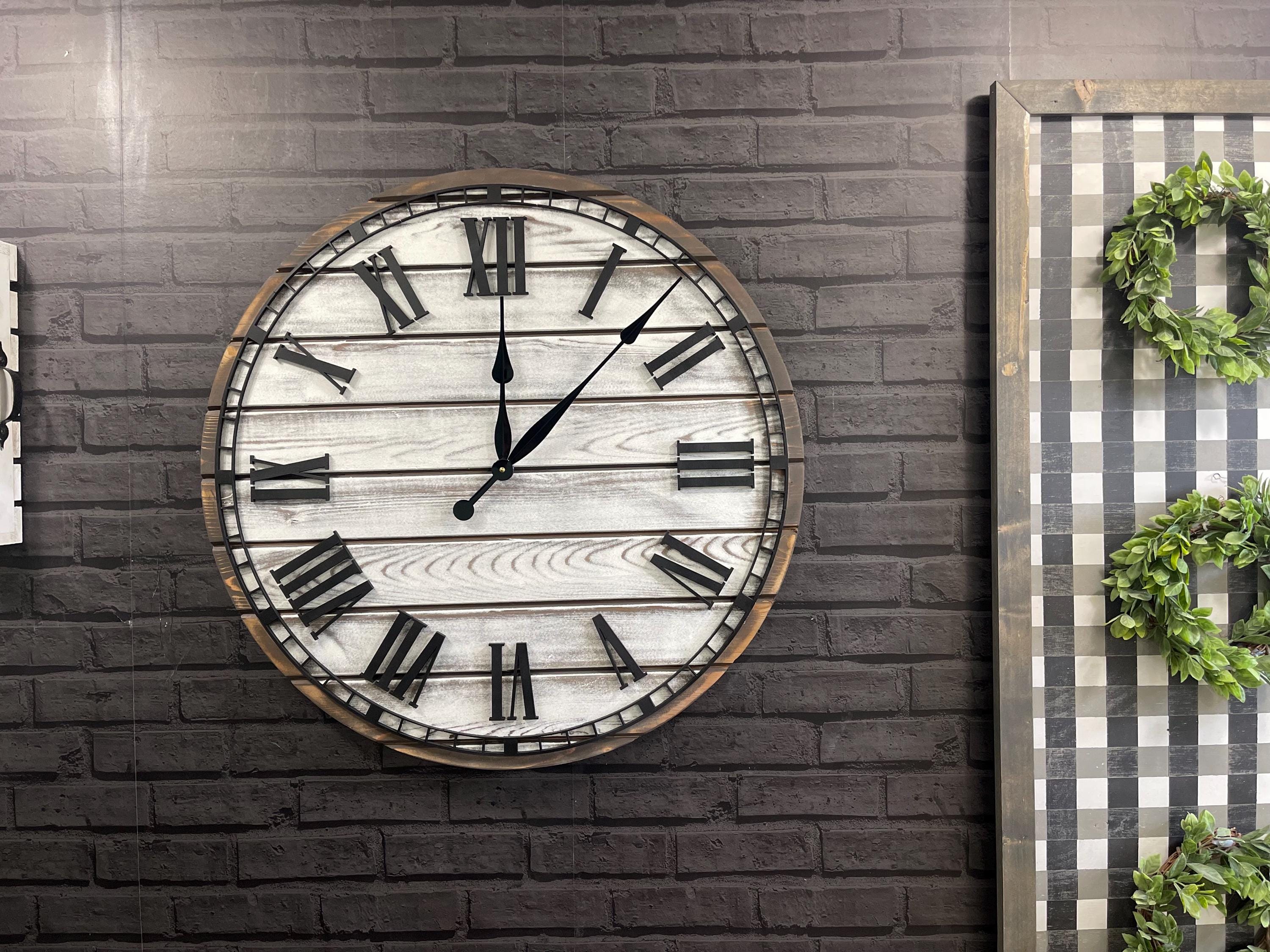 Large Rustic Farmhouse Clock - Etsy