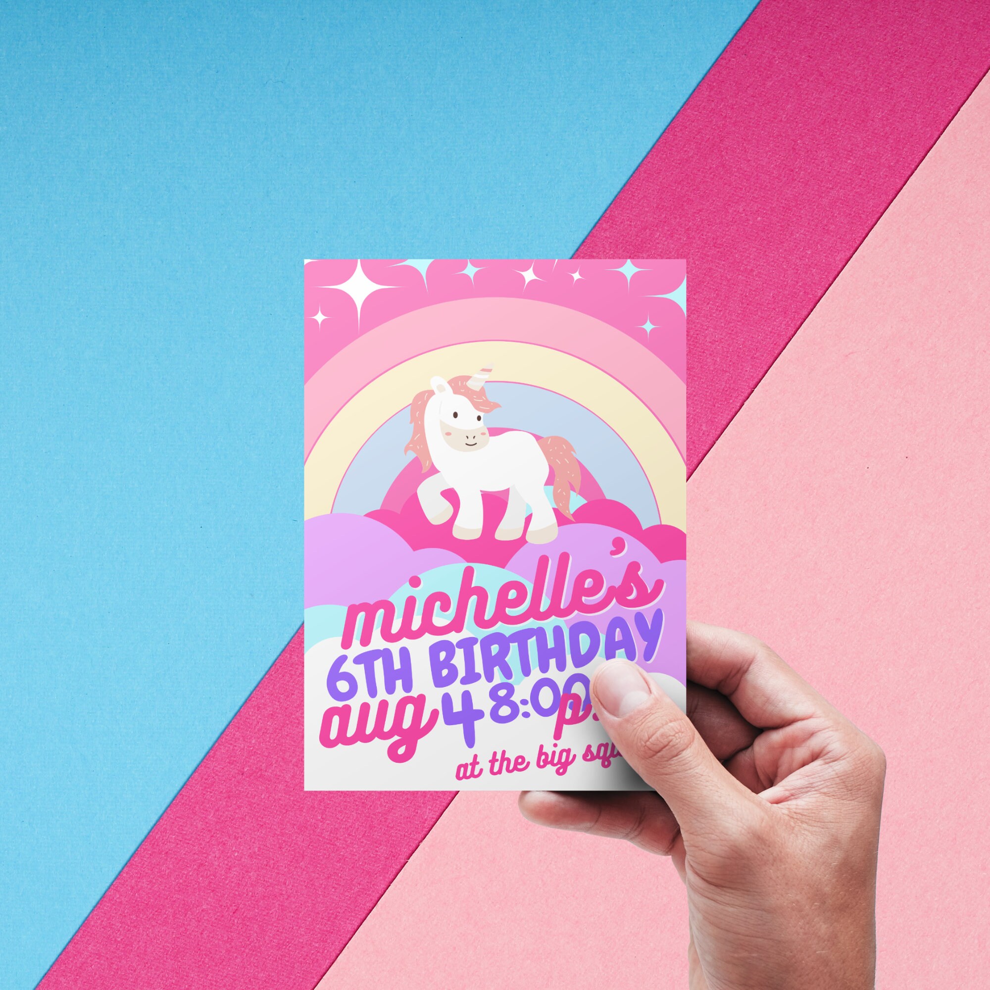 UNICORN Rainbow Fantasy Birthday Invitation/digital - Etsy