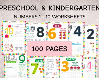 Printables Preschool Curriculum Learning Numbers Activity Workbook Dot ...