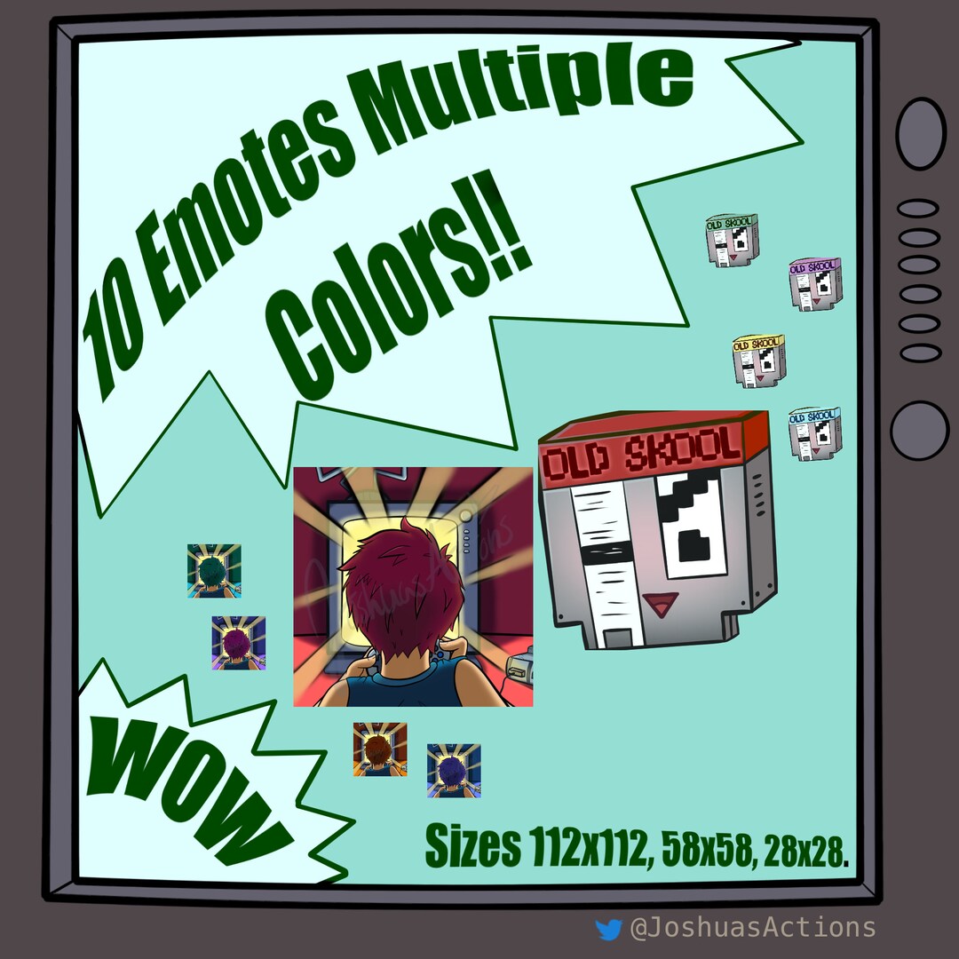 Multiple Colored Emotes, Gaming at Tv Emote, Cartridge Emote, Cute ...