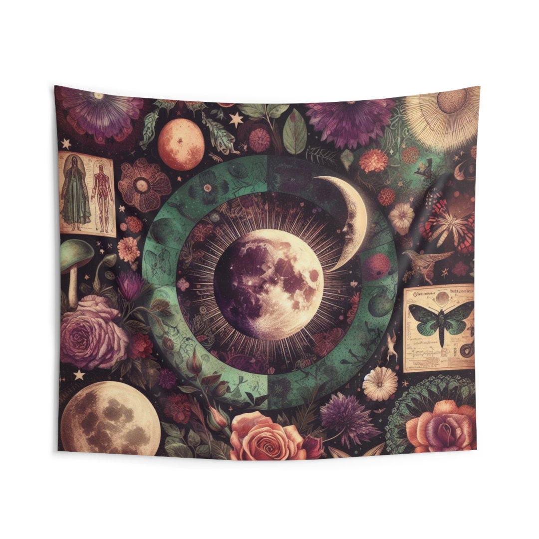 Tapestry, Celestial Tapestry With Whimsigoth Aesthetic, Large Boho ...