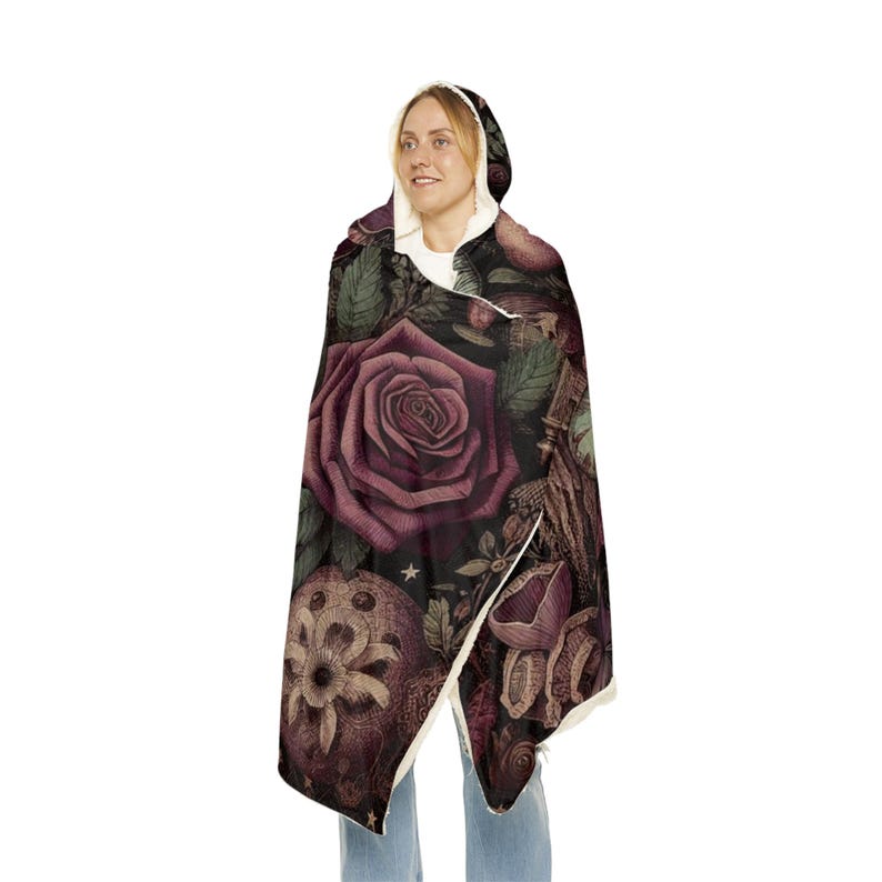 Sherpa Hooded Blanket, Gothic Witch Cloak, Halloween Cape, Cozy Camping ...