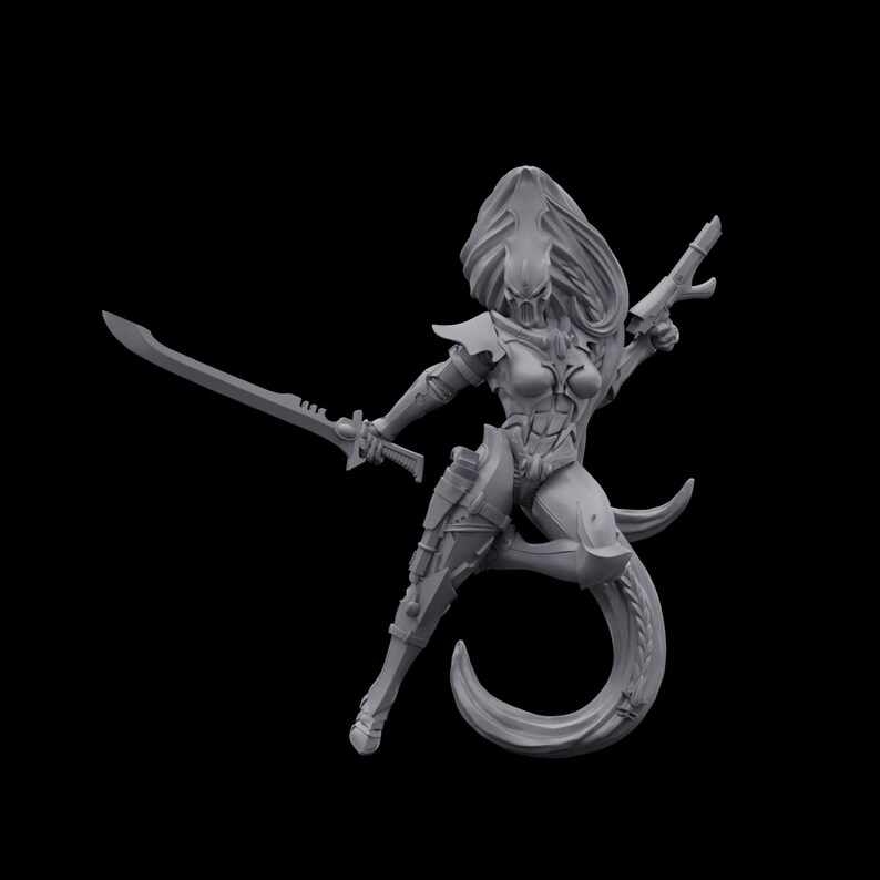Space Elves Siren Warriors (5) - 3D Printed Tabletop Miniatures / 32mm ...