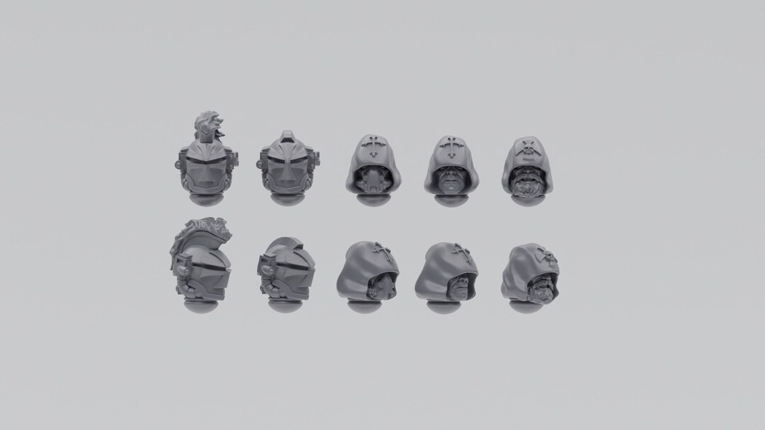 Holy Order Knight Heads (10) - Greytide Collection / Proxies / Kitbash ...