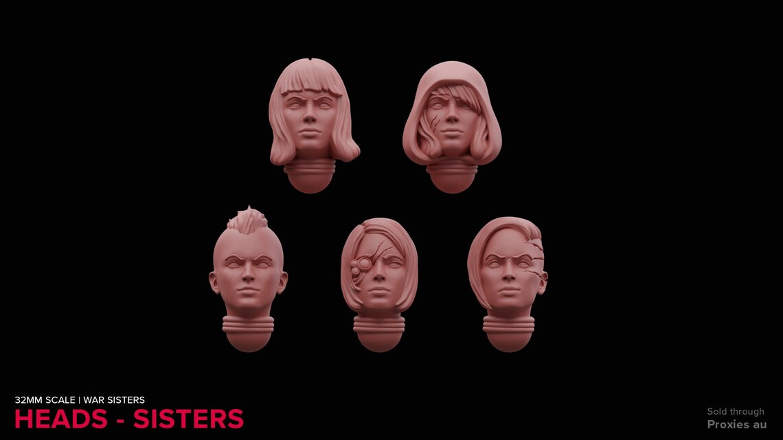 Battle Sister Heads (10) / Tabletop Miniatures / Kitbash / Dakkadakka ...