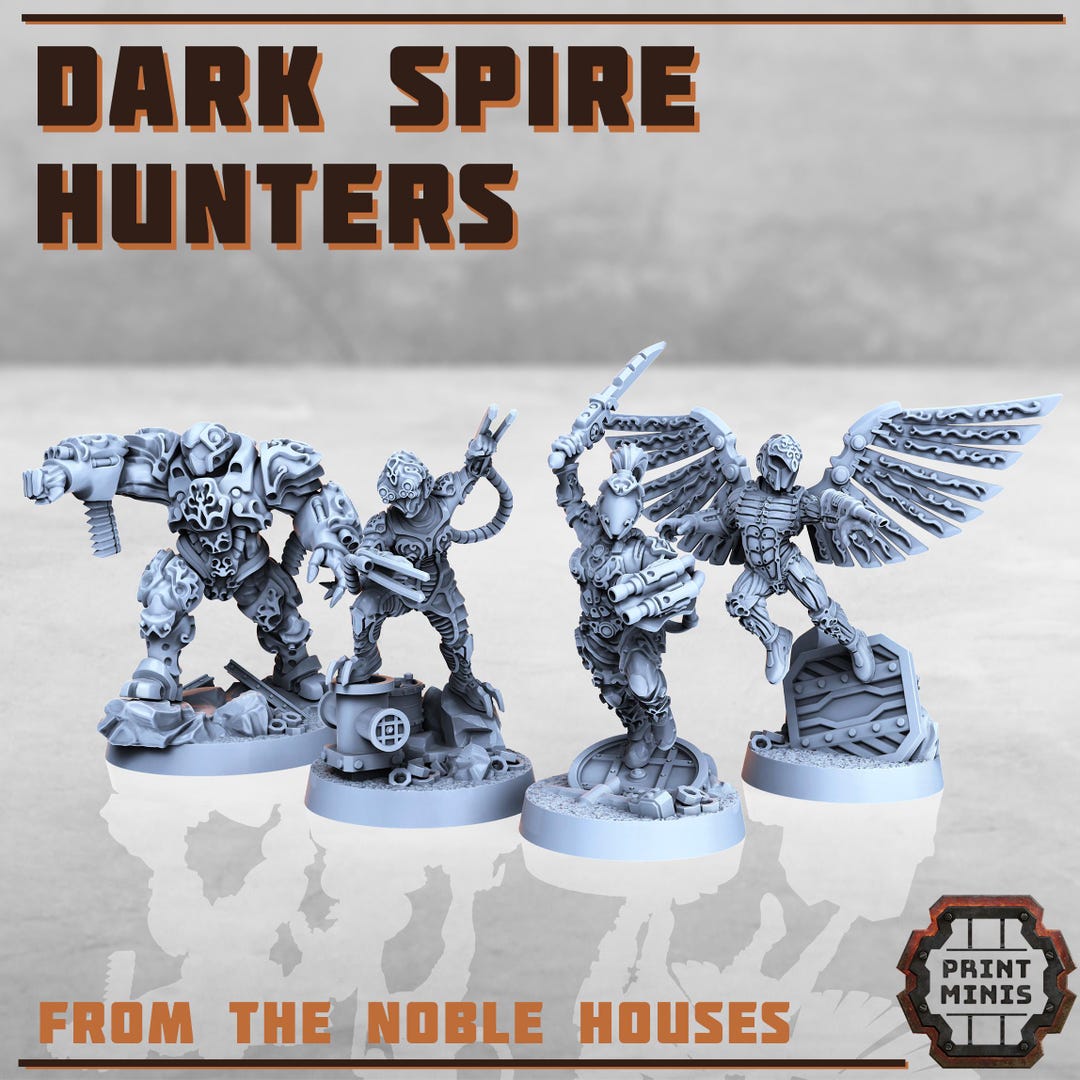 Hive City Gangs - Dark Spire Hunters (4) / Proxies / Wargames / 28mm - Etsy