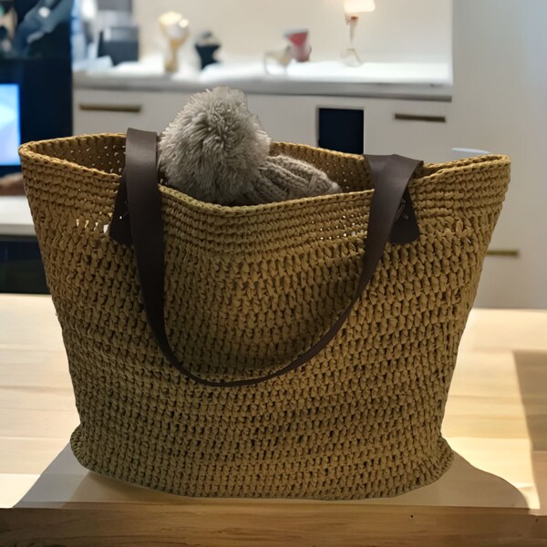 Crocheted Straw Bag - Etsy