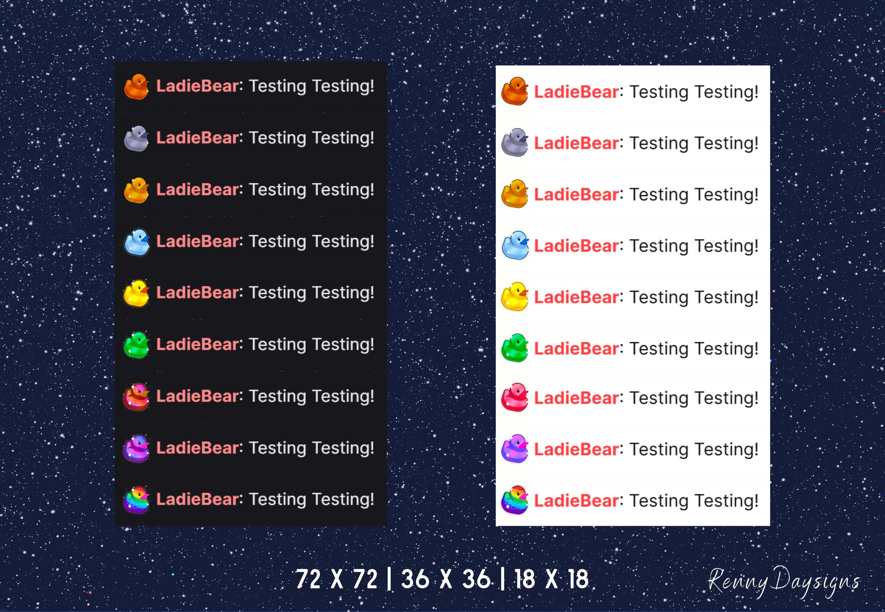 Rubber Duck Twitch Badges | Duck Sub & Bit Badges | Cute Animal Stream ...