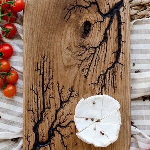 Wood Cutting Board, Serving Board, Burned Oak Wood Werving Board ...