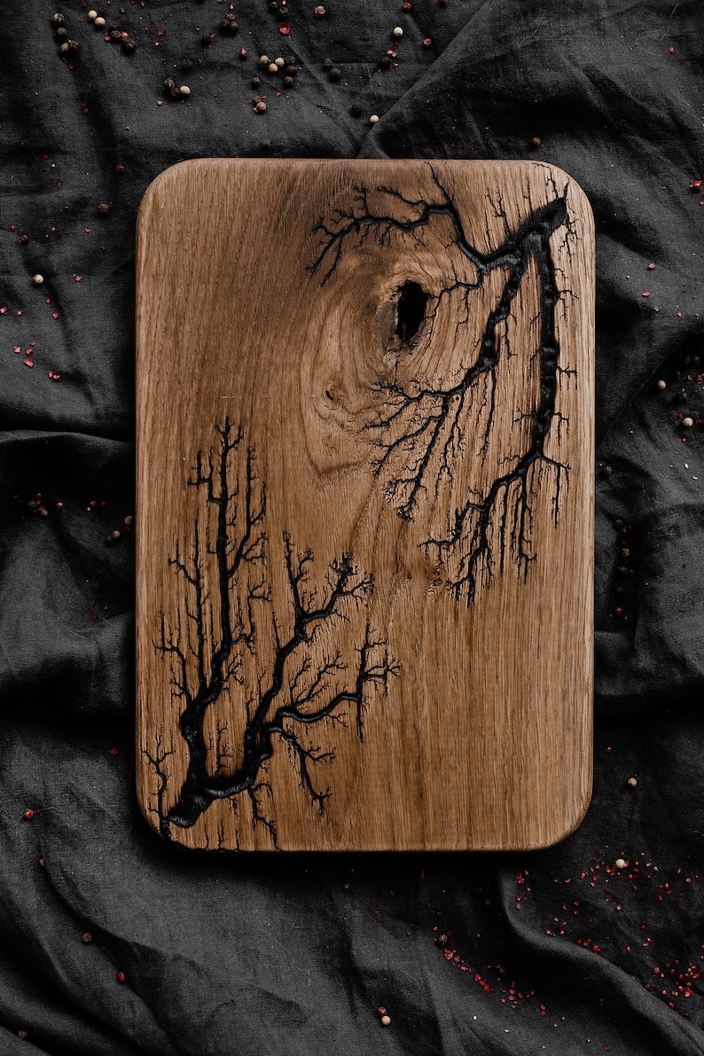 Wood Cutting Board, Serving Board, Burned Oak Wood Werving Board ...