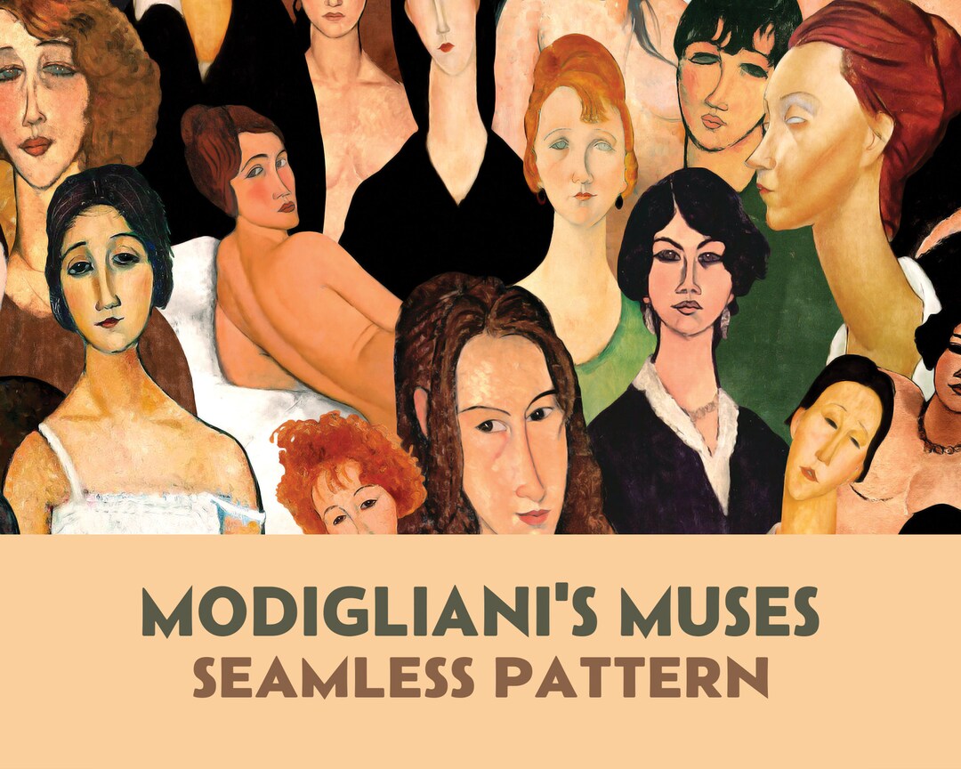 Modigliani's Muses - Seamless Pattern. Repeatable Graphics for Textile ...