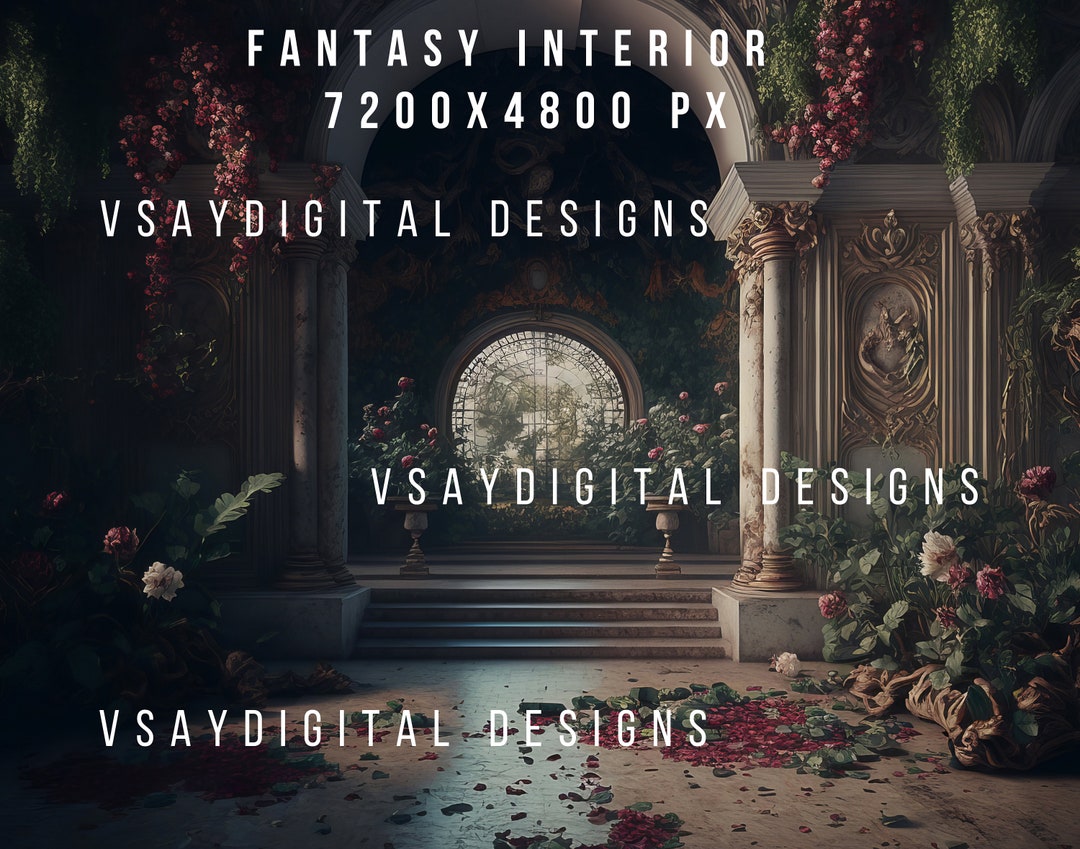 5 Fantasy Interior Digital Backdrops/overlays for Your Creative Mind ...