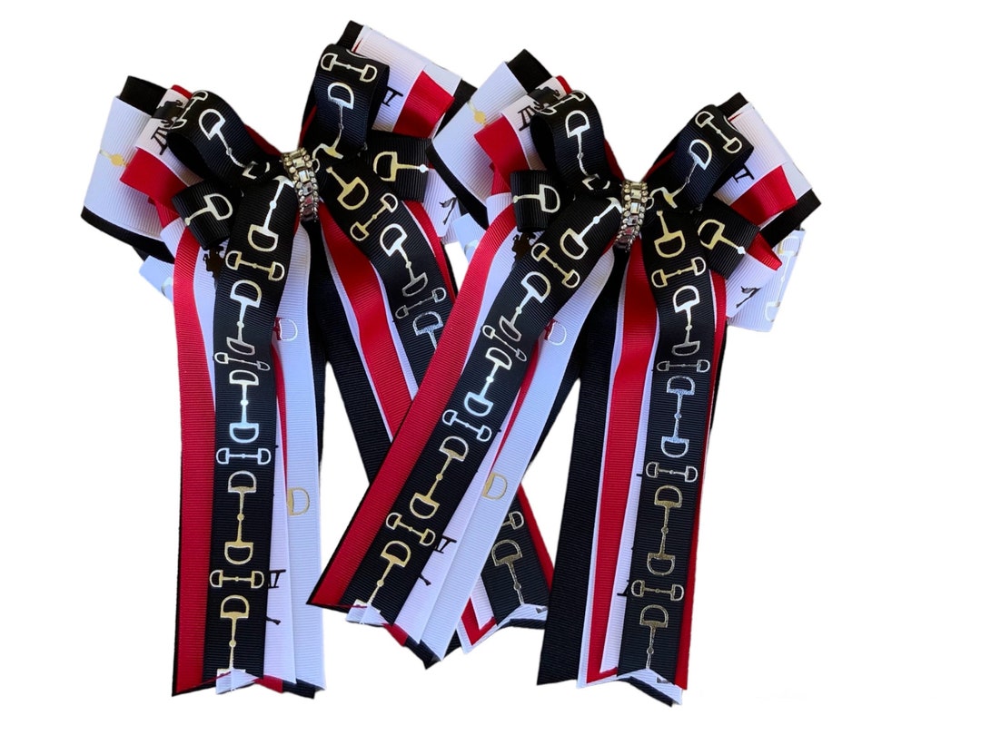 Equestrian Show Bows, Equestrian Bows Red Black Horse Show Bows ...