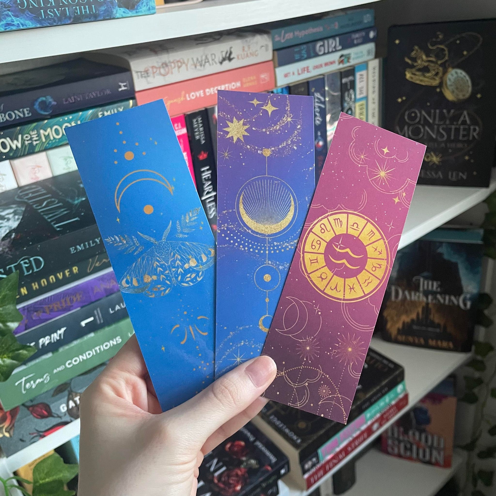 Celestial Bookmarks Moon Moth Star Signs Bundle Stars Bookmark Bookish ...