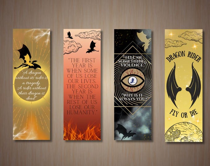 Fourth Wing Inspired Bookmark - Iron Flame Inspired - Onyx Storm ...