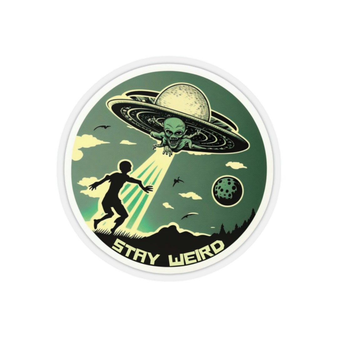 UFO Sticker, Alien Sticker, Spaceship Sticker, Space Sticker, Martian ...