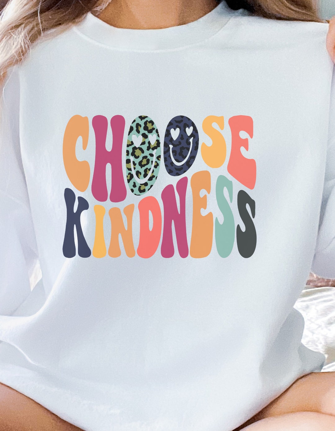 Choose Kindness Retro Text Design, Gildan 18000 Sweatshirt ...