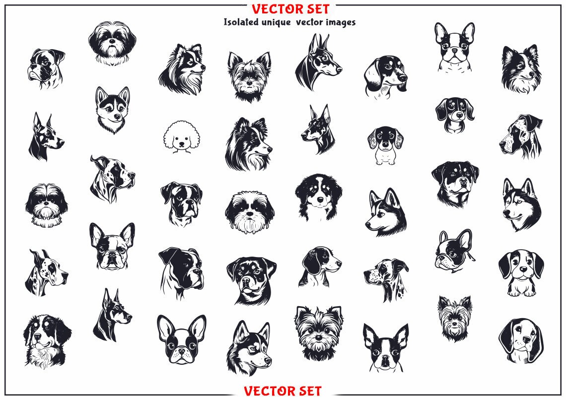 Dog Head Svg and Png, Dog Head Cut File, Dog Head Svg Bundle, Dog Head ...