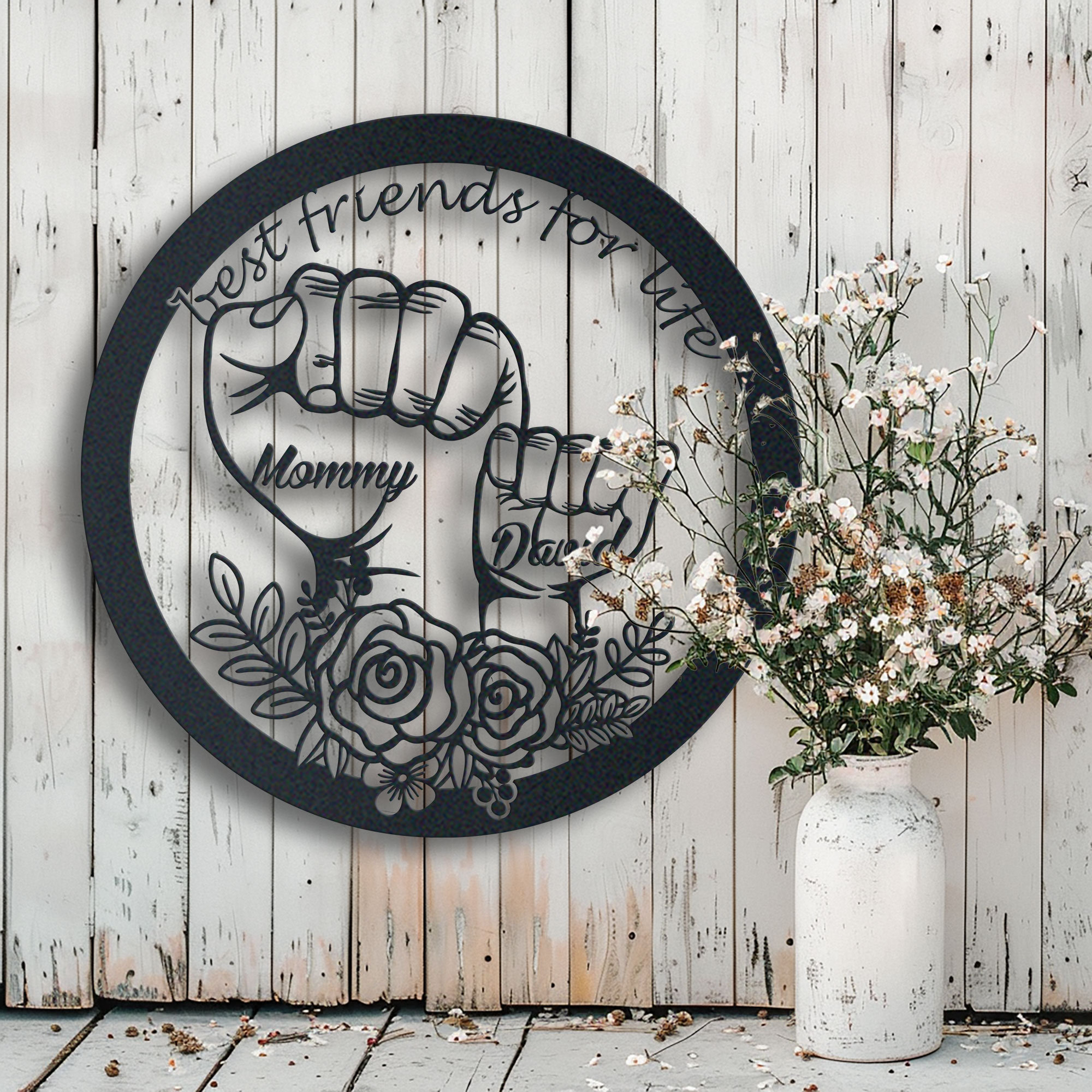 Custom Mother and Child Metal Sign, Personalized Name Sign, Thoughtful ...