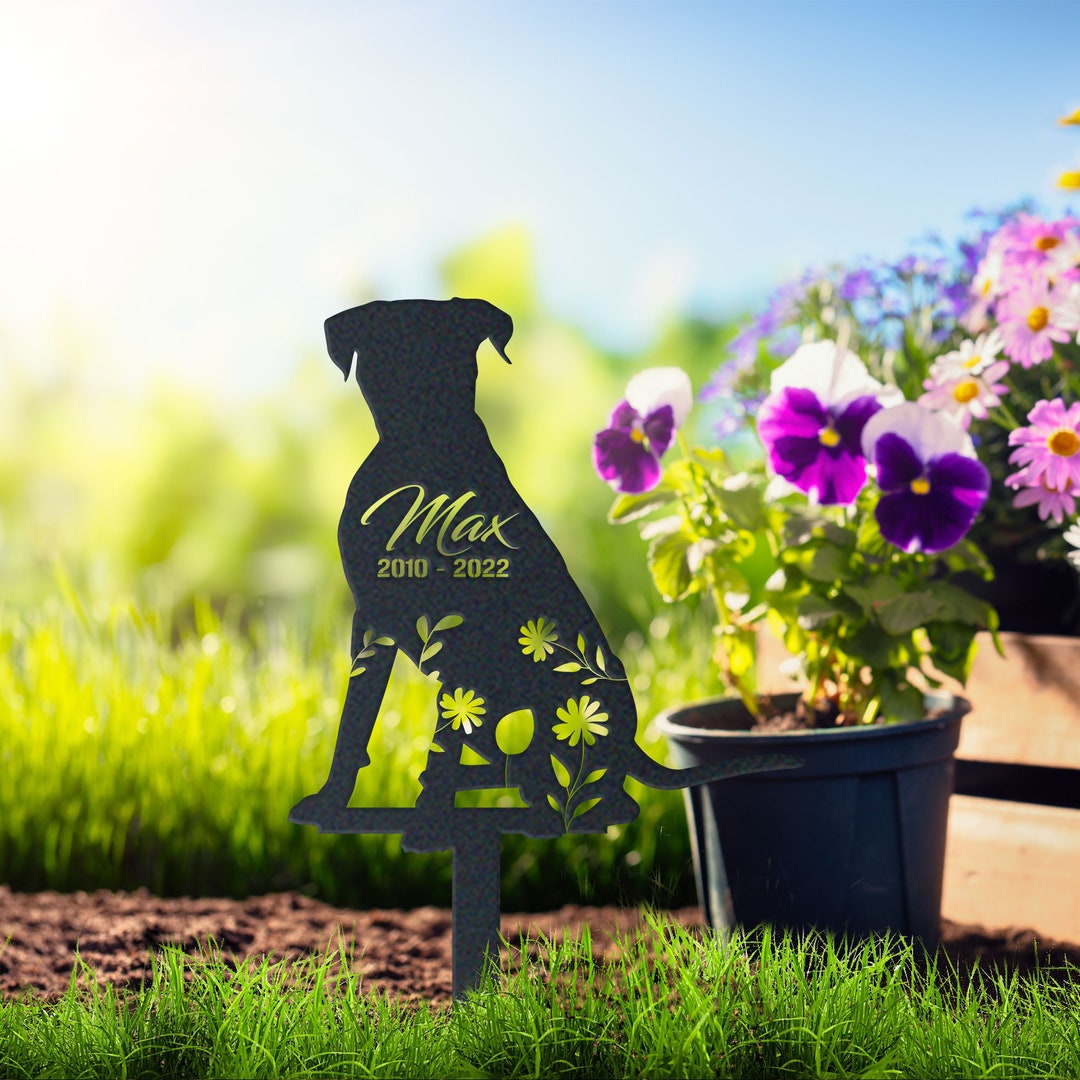 Personalized Boxer Metal Stake, Garden Metal Decor, Dog Memorial Gift ...