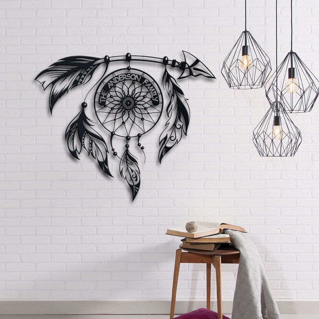 Personalized Metal Sign Dream Catcher Arrow Family Name, Housewarming ...