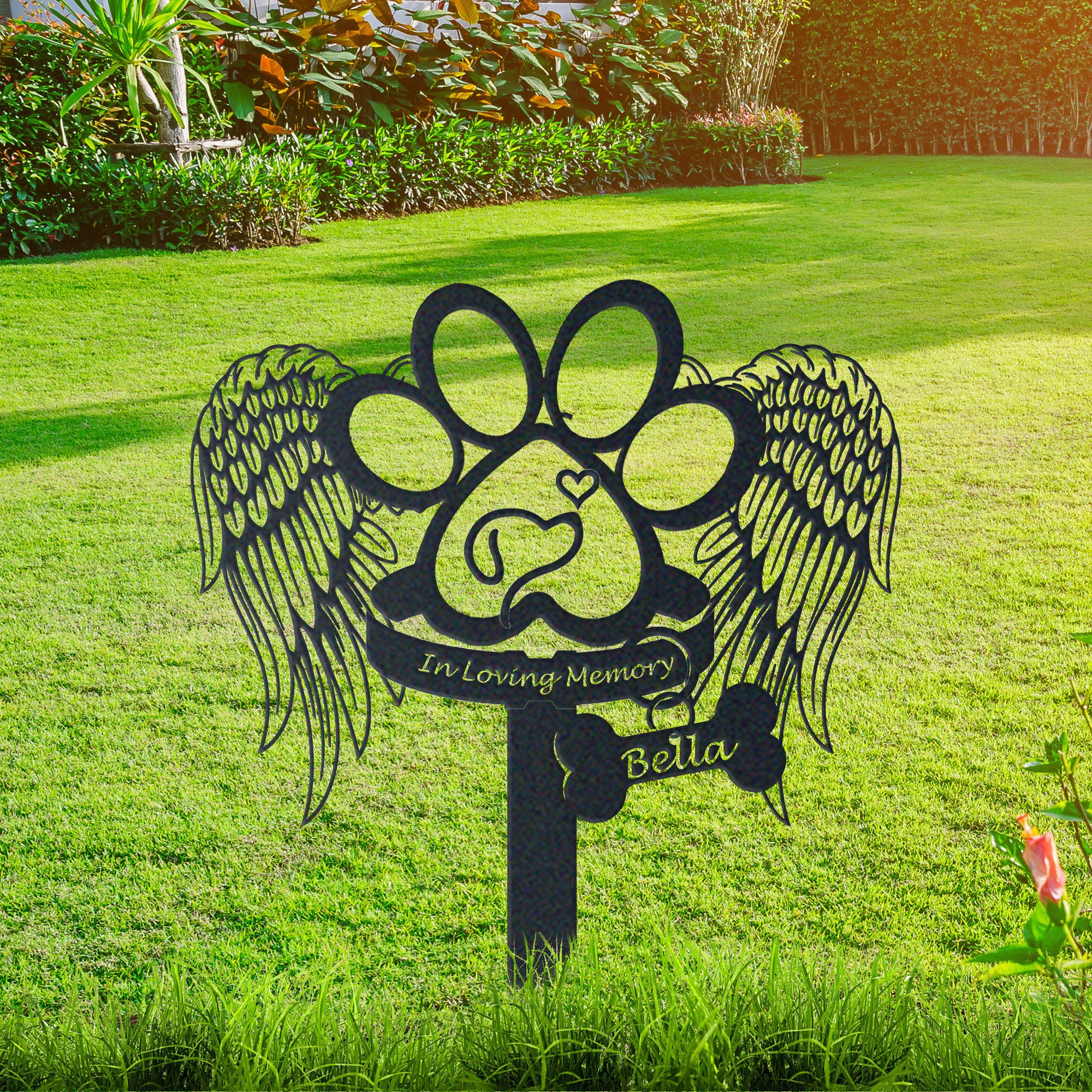 Custom Dog Memorial Garden Stake, Metal Yard Art, Dog Memorial Gift ...