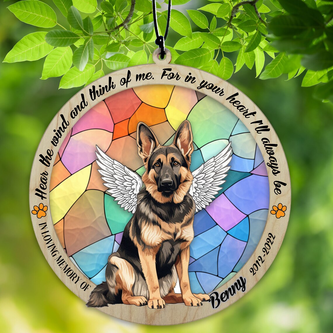 Personalized German Shepherd Memorial Suncatcher Pet Memorial - Etsy