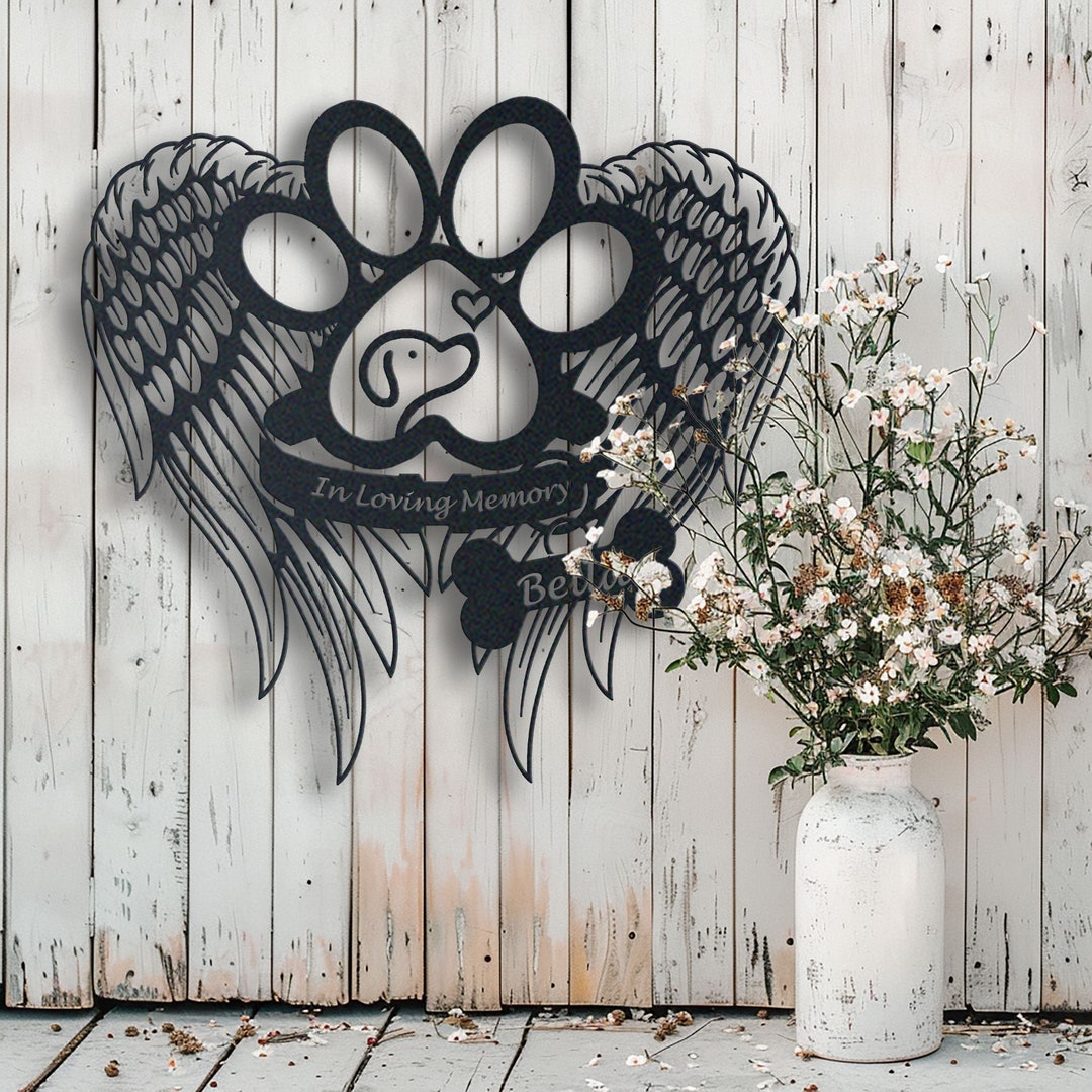 Custom Dog Memorial Metal Sign, Metal Wall Art, Dog Memorial Gift, Pet ...