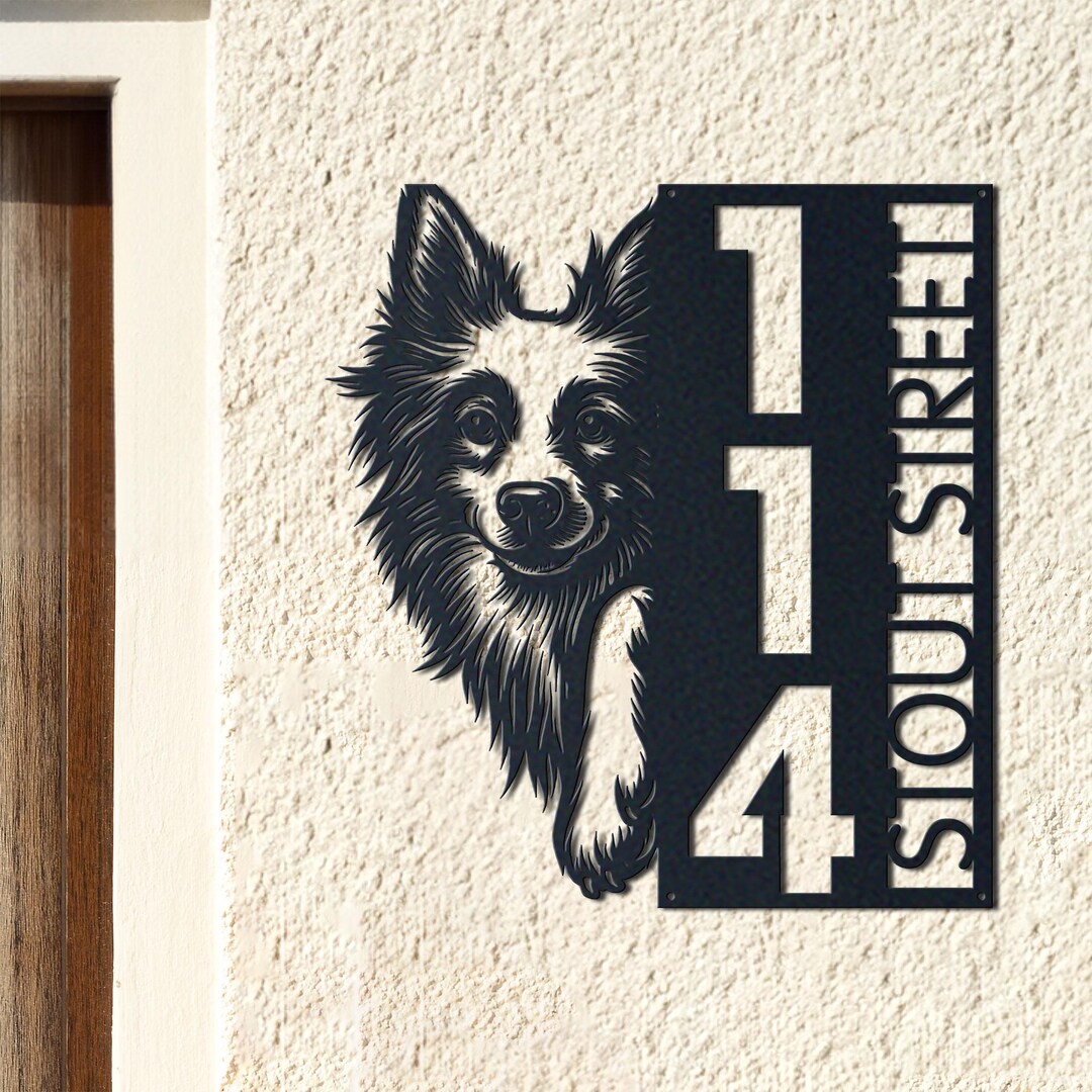 Eskimo Address Sign – Vertical Metal House Number Plaque for Outdoor ...