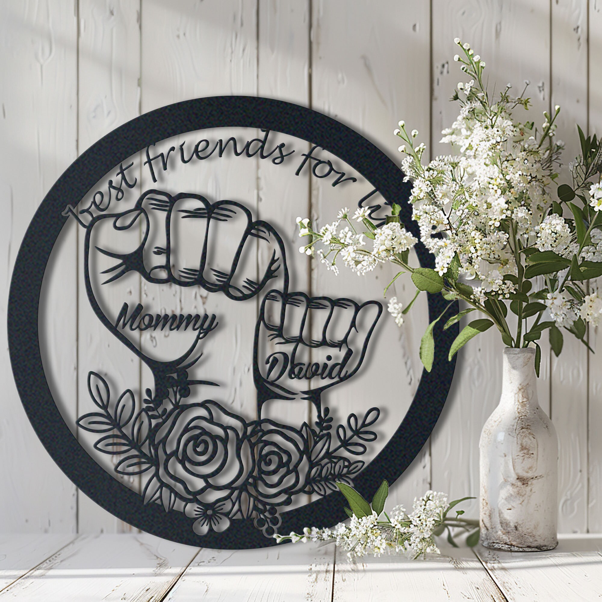 Custom Mother and Child Metal Sign, Personalized Name Sign, Thoughtful ...