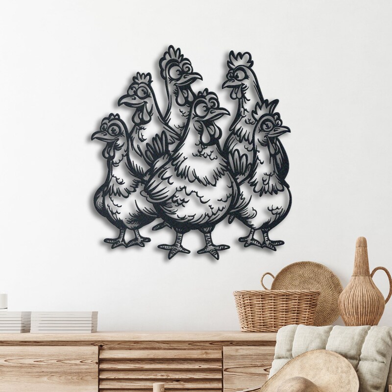 Metal Chicken Art - Etsy