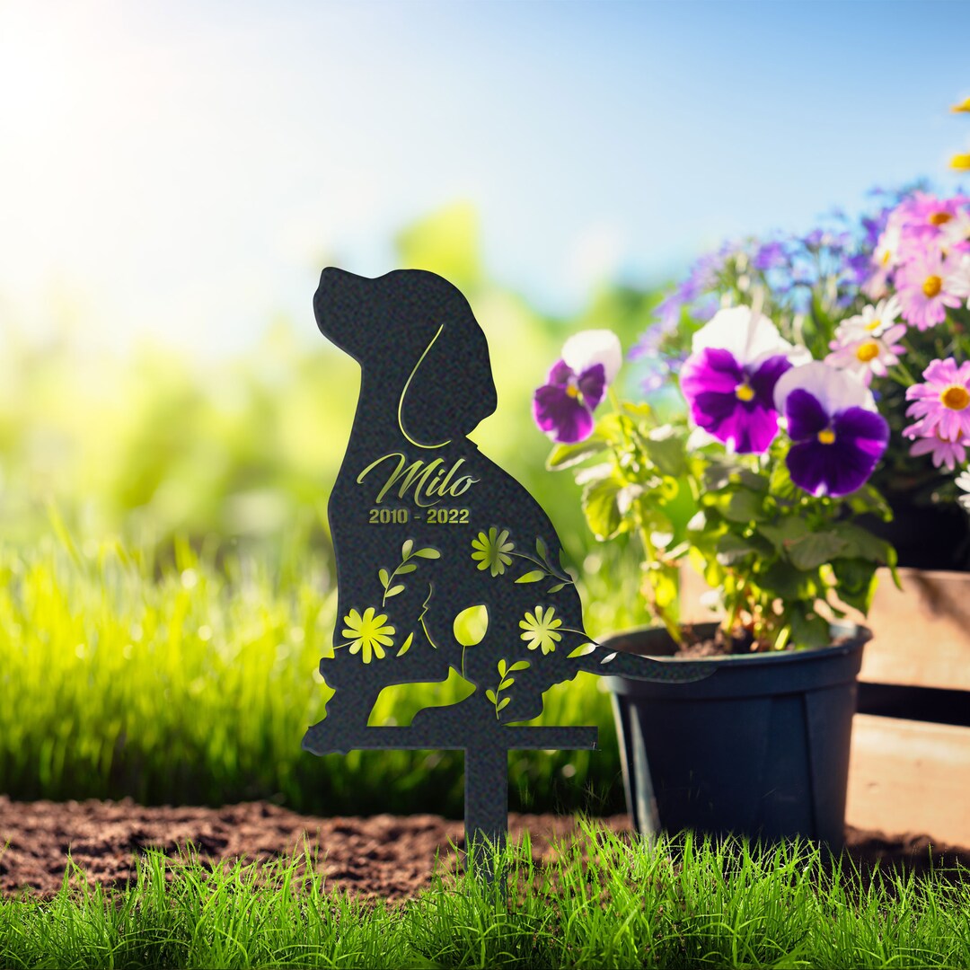 Personalized Beagle Metal Stake, Garden Metal Decor, Dog Memorial Gift ...