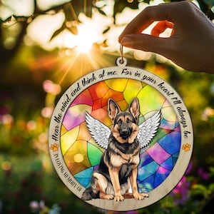 Personalized German Shepherd Memorial Suncatcher: Pet Loss Gift - Etsy