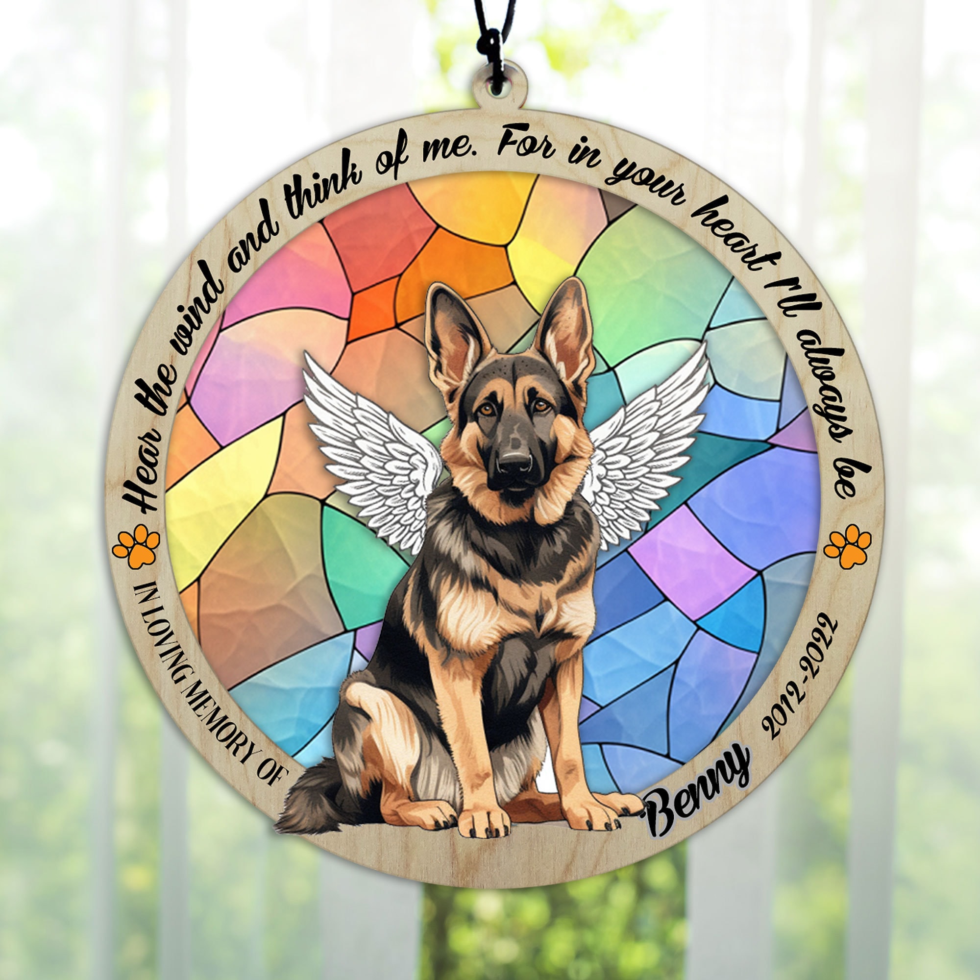 Personalized German Shepherd Memorial Suncatcher: Pet Loss Gift - Etsy