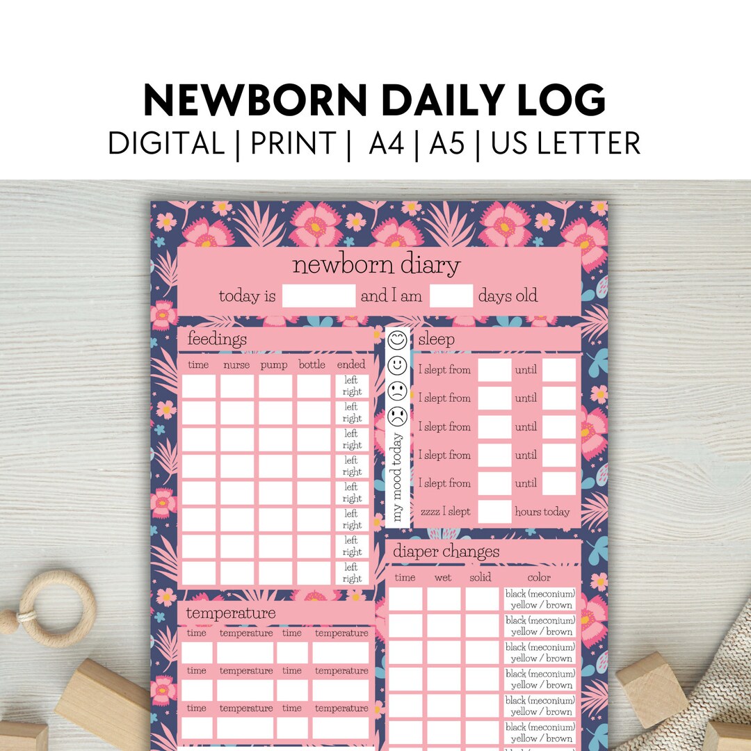 Newborn Daily Log | Baby Diary | Baby Log | New Mom Gift | Baby Shower ...