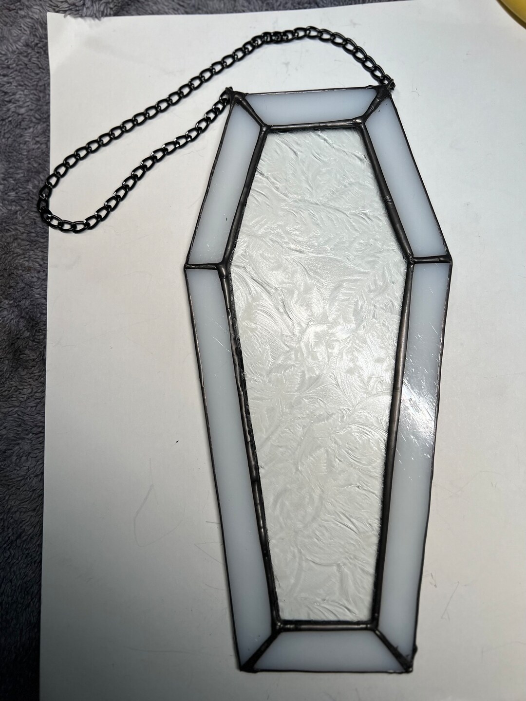 Mini Coffin in White With Clear Glue Chip - Etsy