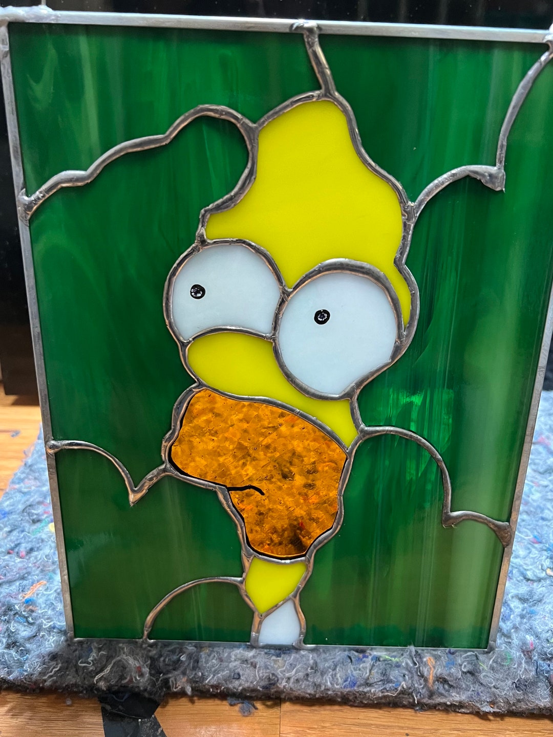 Mr.homer Simpson Hiding Stained Glass - Etsy