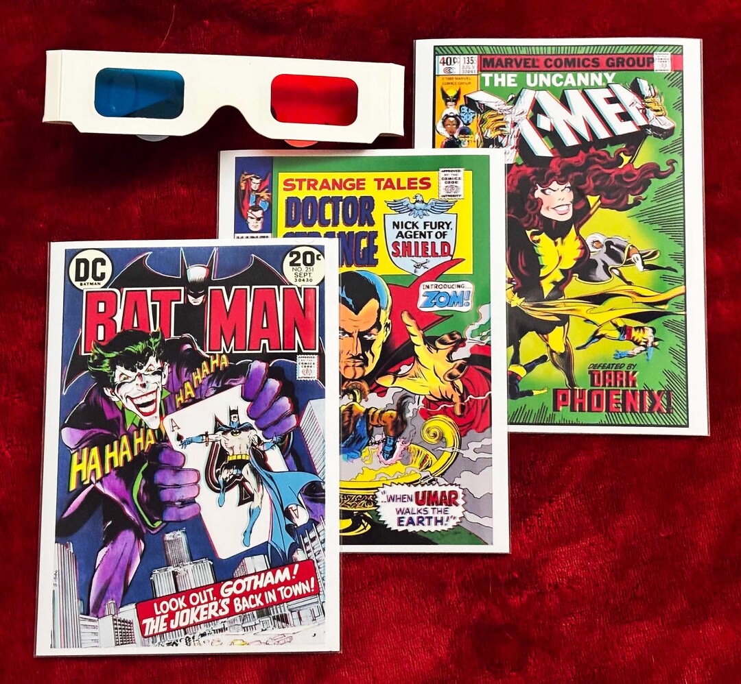 Vintage Comic Book 3D Prints: Anaglyph Art With 3D Glasses (set of 6 ...