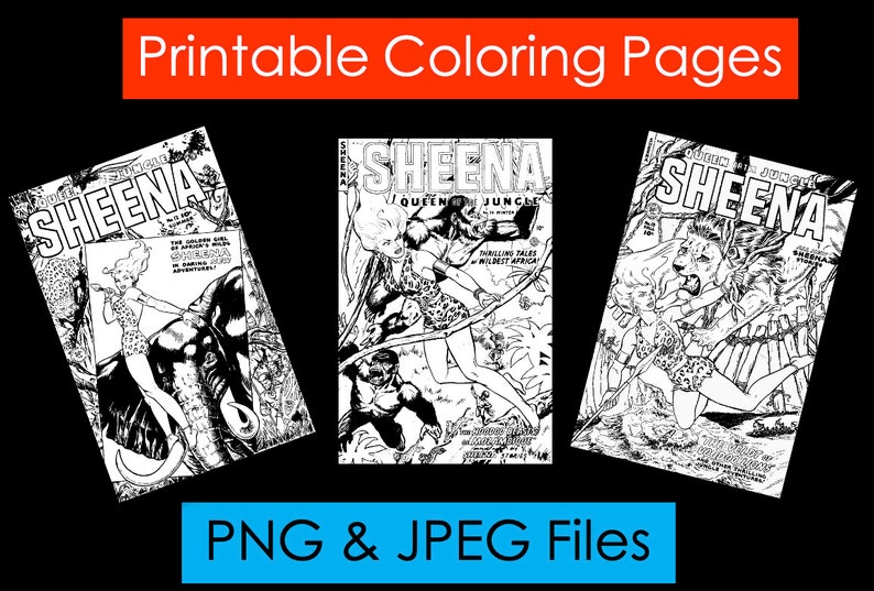 Coloring Pages for Adults Vintage Comic Book Covers – Sheena Queen of ...