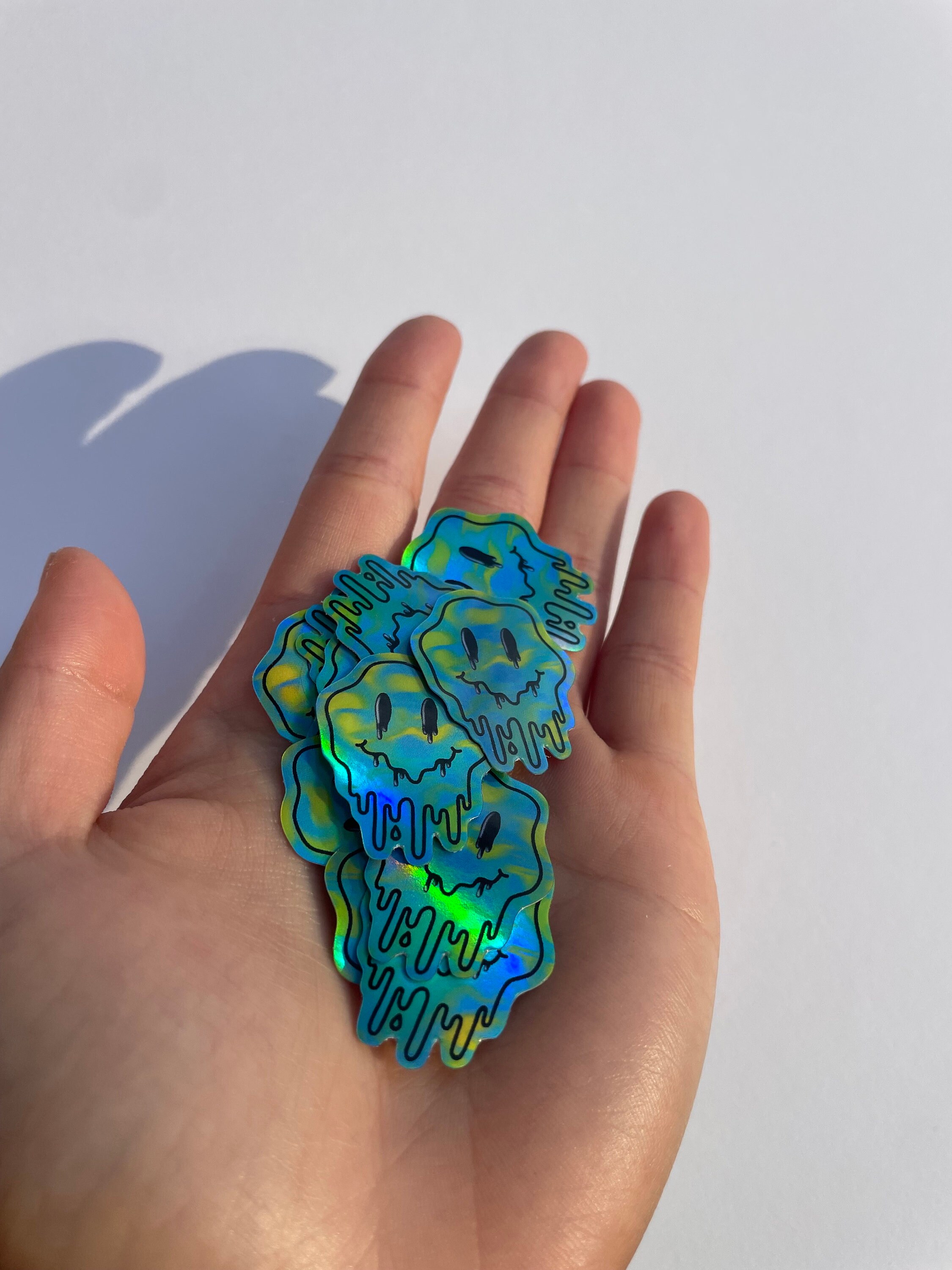 Drippy Smiley Face Sticker - Etsy