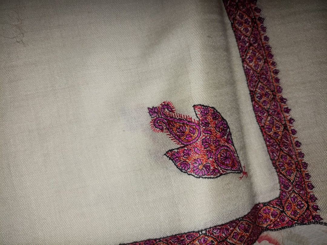 Pashmina Wool Shawl With Sozni Hand Embroidery Women Wraps, Vintage ...