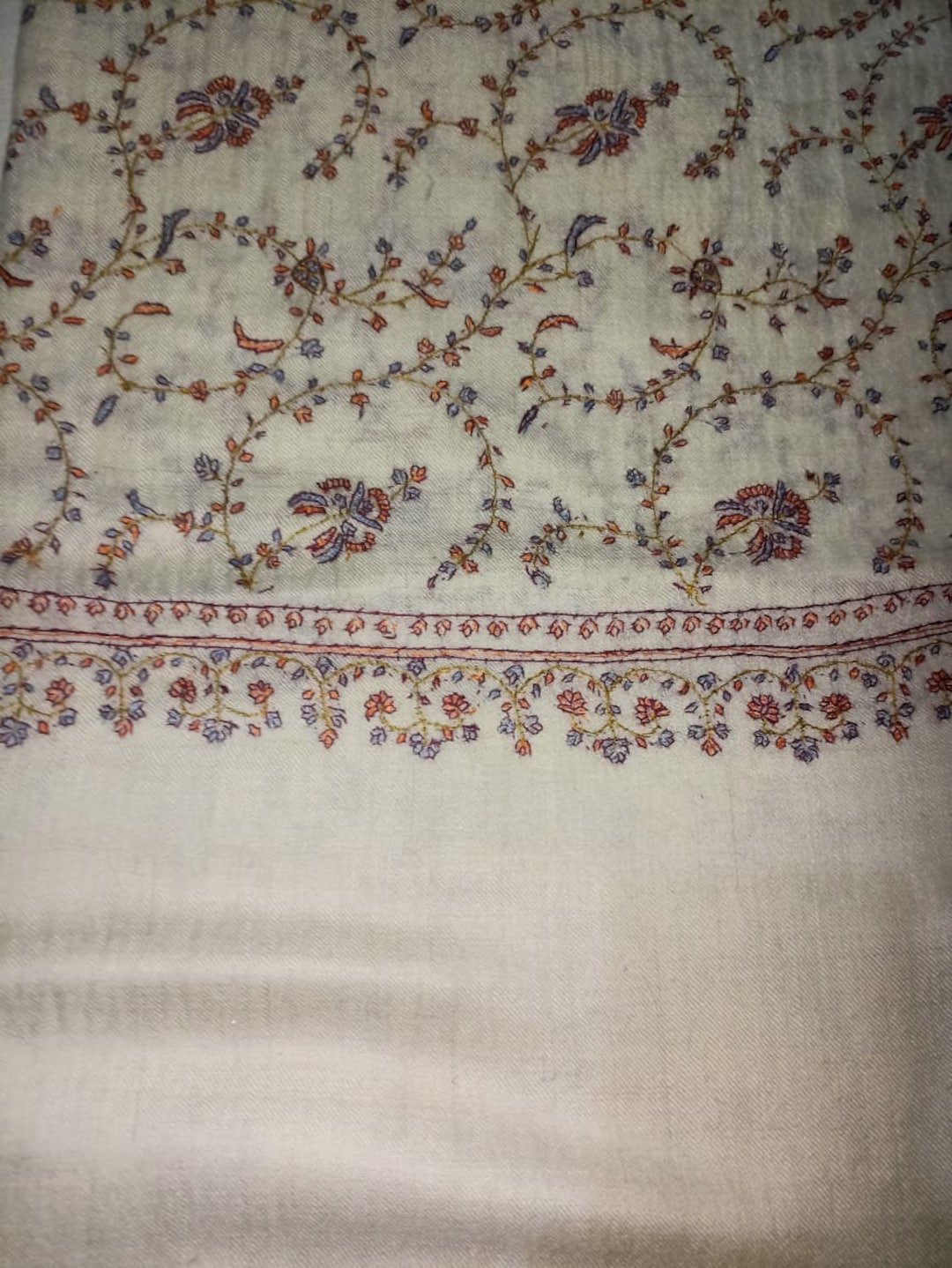 Pashmina Wool Shawl With Sozni Hand Embroidery Women Wraps, Vintage ...
