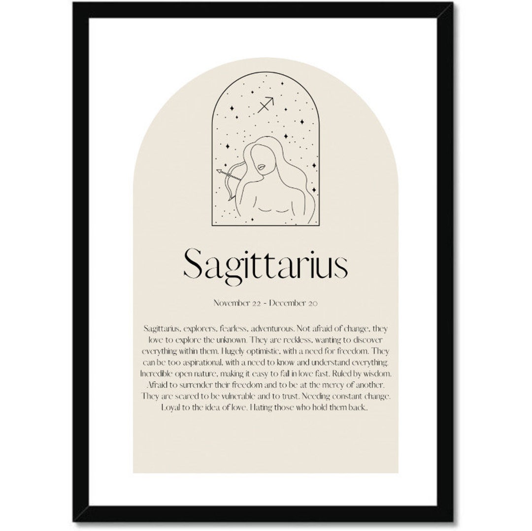 SAGITTARIUS Star Sign Instant Download Art Print, Zodiac Digital ...