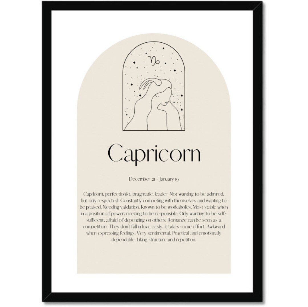 CAPRICORN Star Sign Instant Download Art Print, Zodiac Digital Download ...