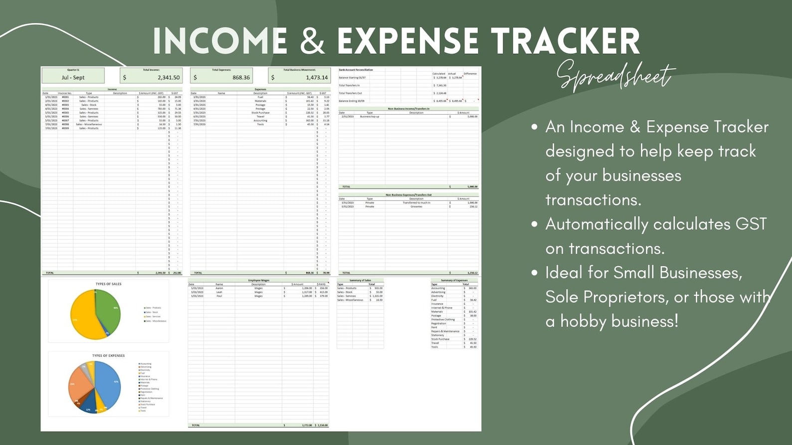 The Income & Expense Tracker Spreadsheet for Excel and Google Sheets ...