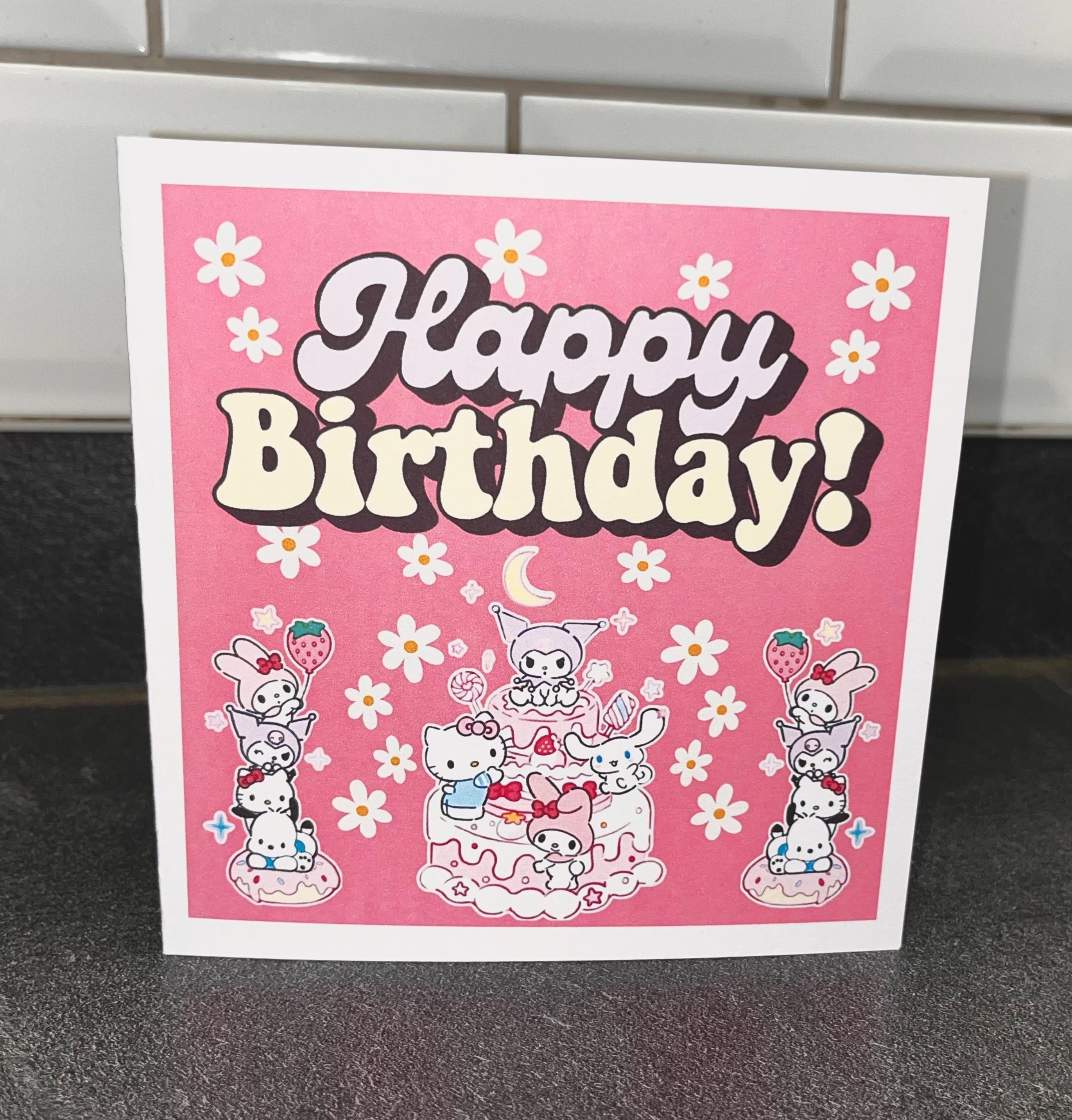 Sanrio Hello Kitty Characters Birthday Card - Etsy