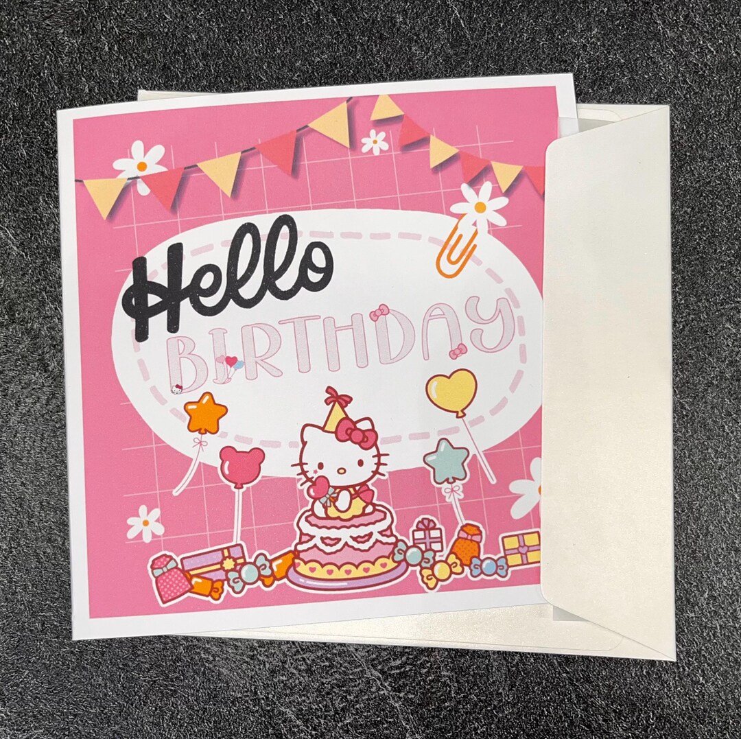 Sanrio Hello Kitty Birthday Card - Etsy