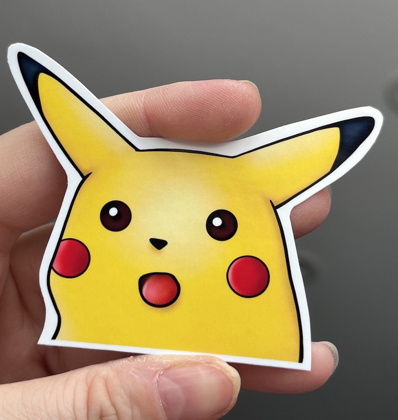 Pikachu Shocked Face Meme Sticker - Etsy Australia